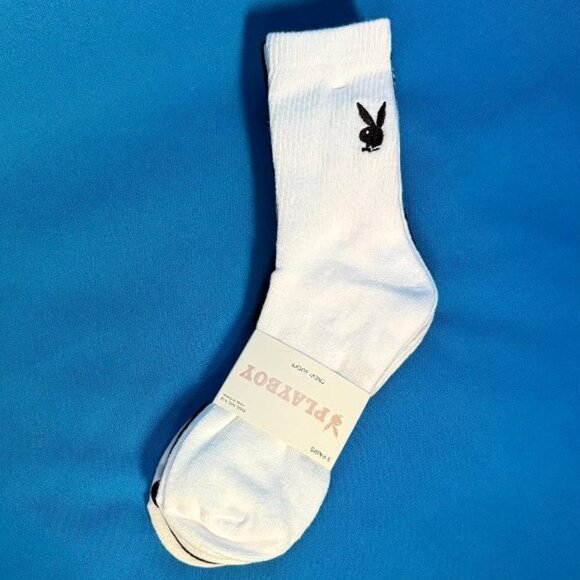 PLAYBOY | Accessories | Brand New 5 Pack Authentic Gorgeous Playboy Bunny Crew Socks Size 5 ...